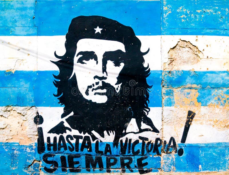 Het Schilderen Van Che Guevara Op Een Oude Muur in Havana Redactionele ...