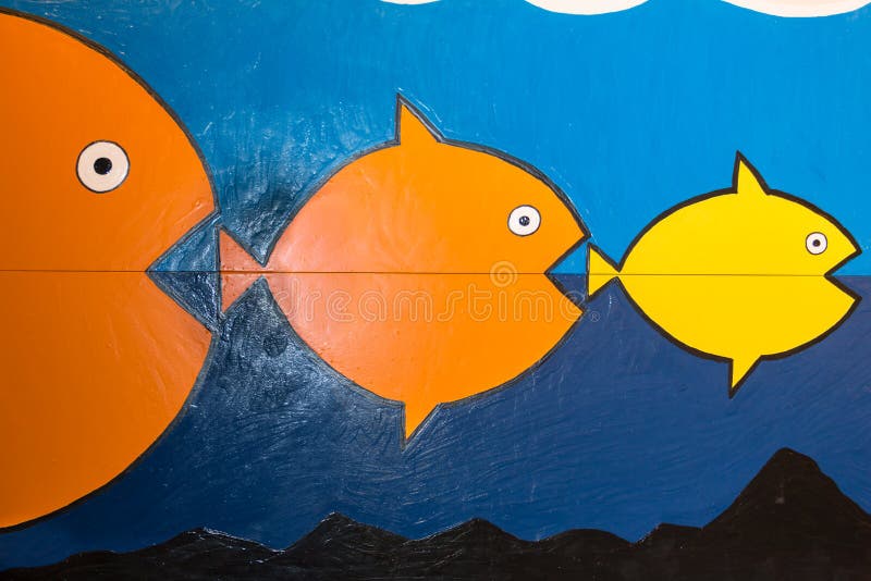 Drie vissen met radijs stock afbeelding. Image of schelp - 10855989