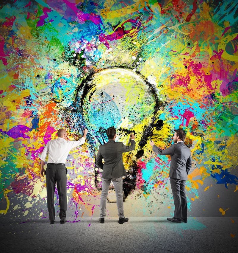 Het Schilderen Van Een Nieuw Creatief Idee Stock Foto - Image of ...