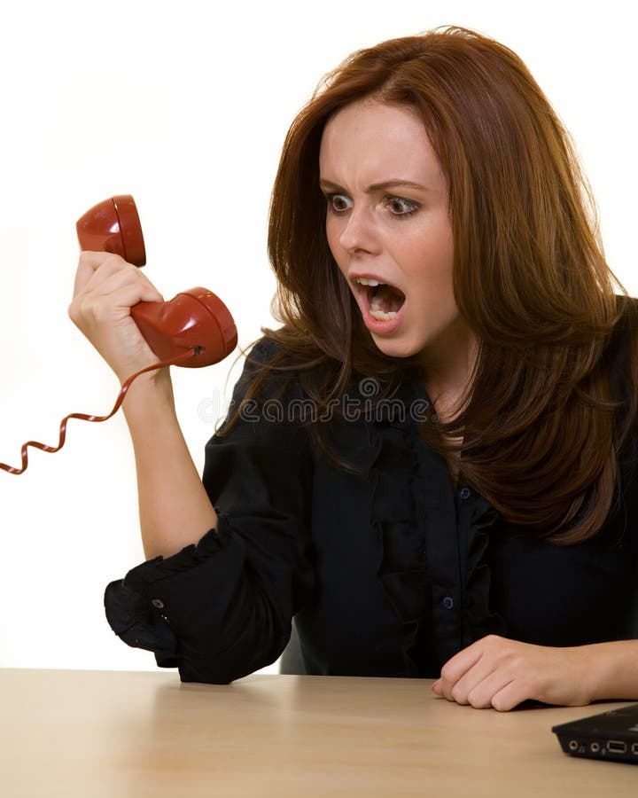 Het Schreeuwen in De Telefoon Stock Foto - Image of gesprek ...