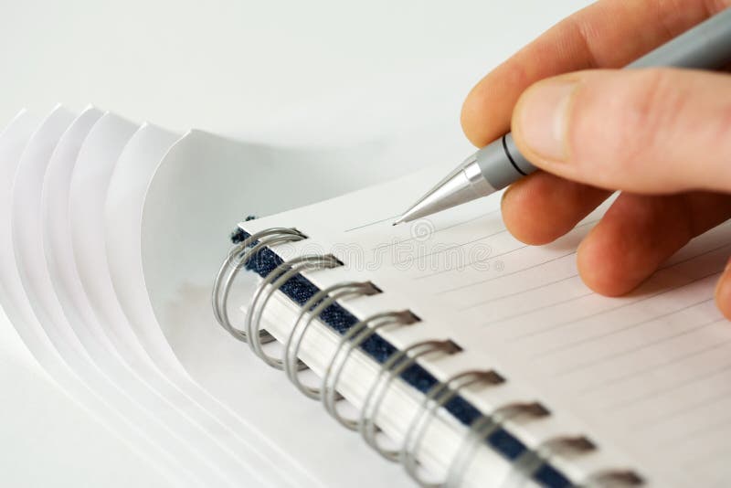 Het schrijven. stock afbeelding. Image of pagina, notitieboekje - 7662197