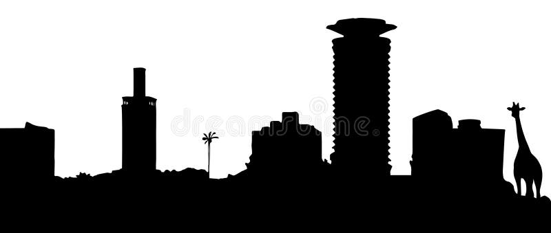Het Silhouethorizon Van Nairobi De Vectorstad Van Kenia - Van Nairobi ...