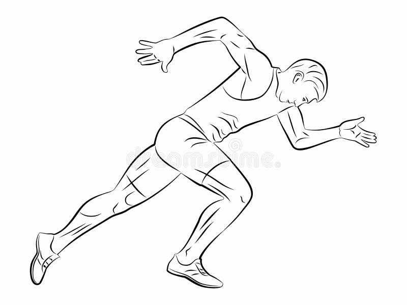 Het Silhouet Van Sprinter, Vector Trekt Vector Illustratie ...