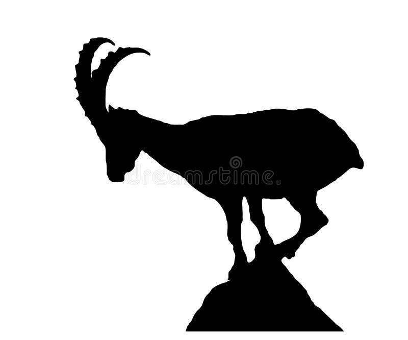 Het silhouet van Steenbok vector illustratie. Illustration of evenwicht ...