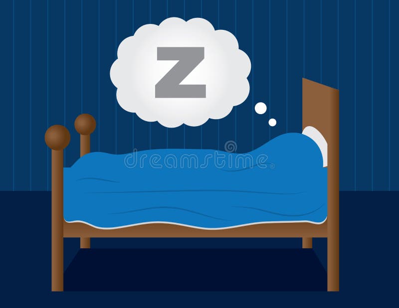 Het slapen in Bed vector illustratie. Illustration of slecht - 26133749