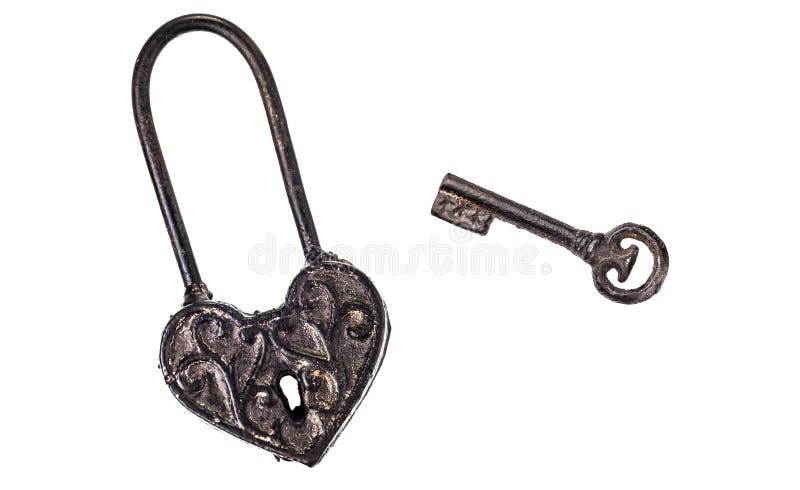 Het Slot En De Sleutel Van De Hartvorm Stock Afbeelding - Image of ...