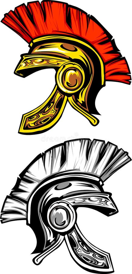 Het Spartaanse/Trojan Embleem Van De Helm Vector Illustratie ...