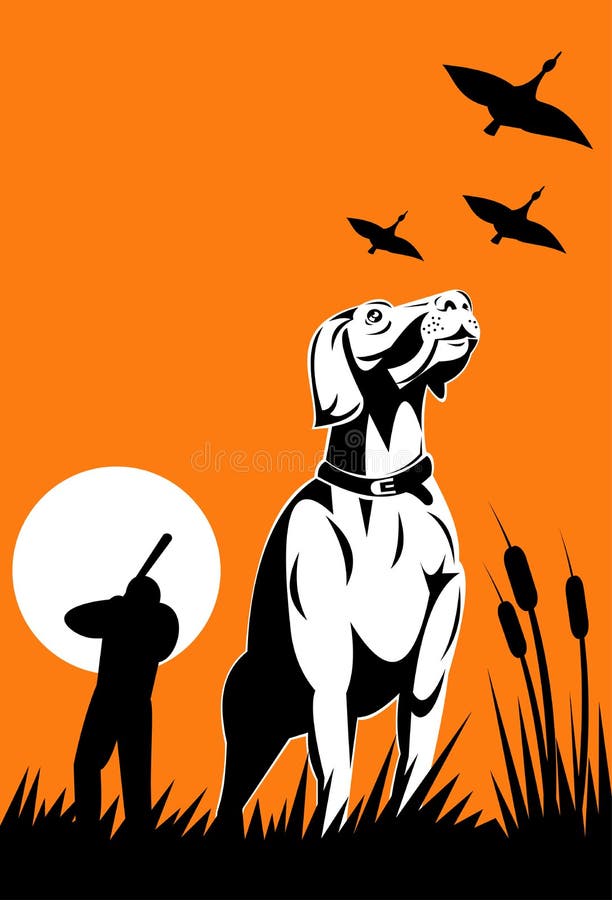 Het Spel Van De Jager En Van De Hond De Jacht Vector Illustratie ... Het Spel Van De Jager En Van De Hond De Jacht Vector Illustratie ...