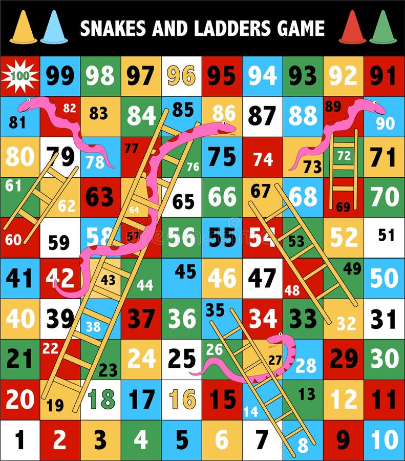 Het Spel Van Ladderslangen, Grappig Kader Voor Kinderen ...