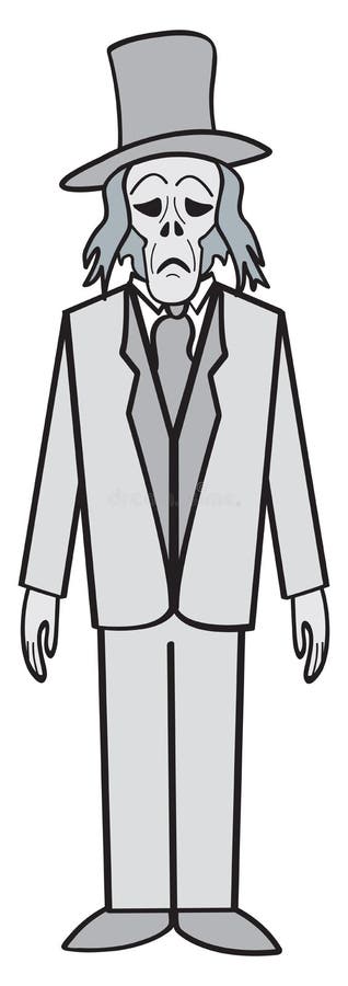 Eng Spook met Teken vector illustratie. Illustration of griezelig ...