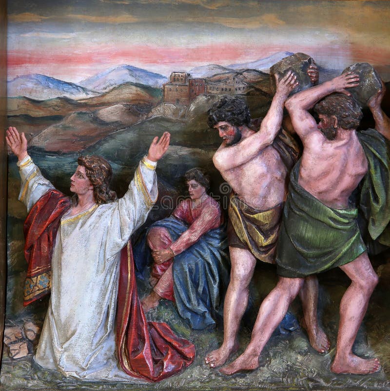 Stephen Stoned Een Bijbelse Illustratie Vector Illustratie ...