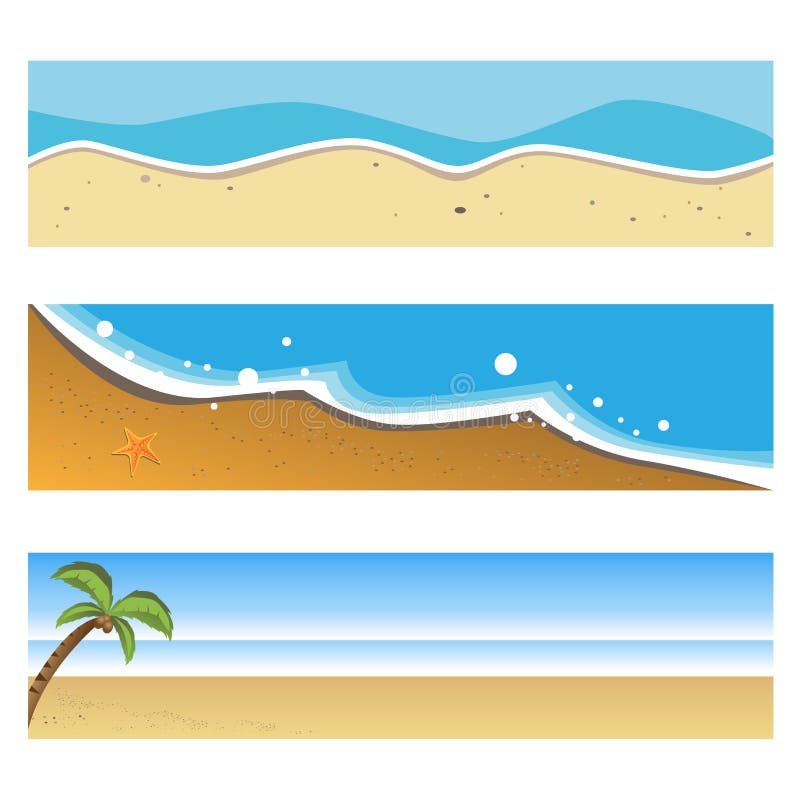 Het Strandbanners Van De Zomer Vector Illustratie - Illustration of ...