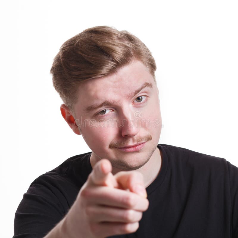 Het Strikte Mens Gesturing Met Wijsvinger Op U Stock Afbeelding - Image ...