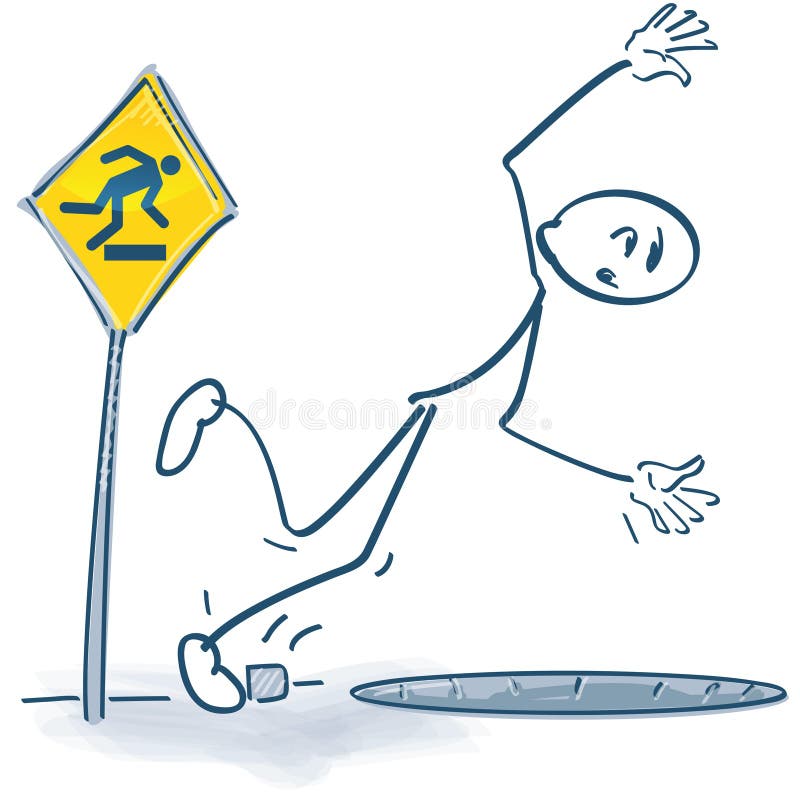 Het Struikelen Stokcijfer In Een Gat Vector Illustratie - Illustratie ...
