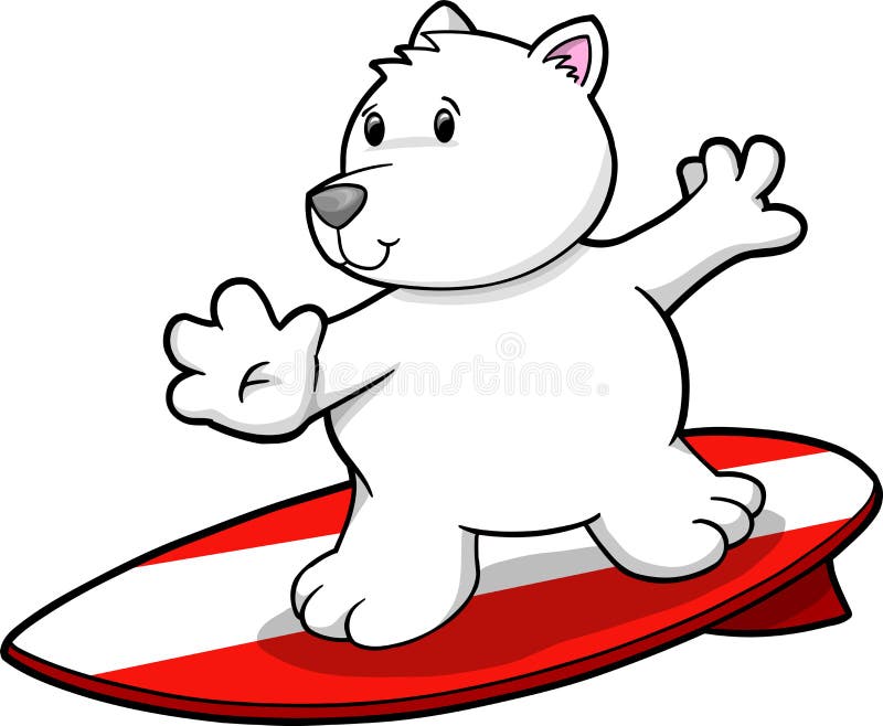 Het Surfen Van De Ijsbeer Vector Vector Illustratie - Illustration of ...