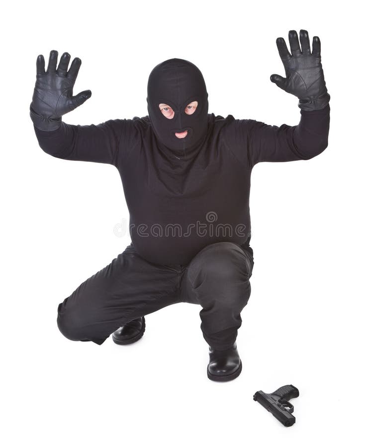 Het Overgeven Zich Van De Bandiet Stock Foto - Image of alleen ...