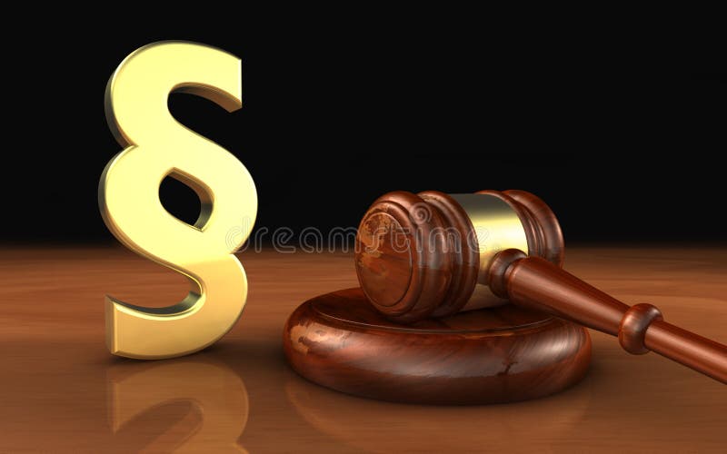 Het Symbool En Rechter Gavel Van De Paragraafwet Stock Illustratie ...