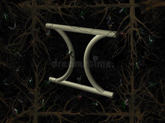 Het Symbool Van De Horoscoop - Tweeling Stock Illustratie ...