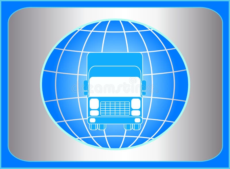 Het Symbool Van De Lading Met Vrachtwagen En Planeet Vector Illustratie ...