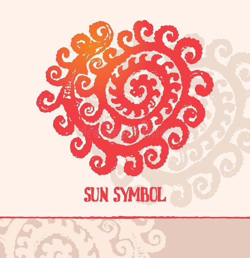 Het symbool van de zon vector illustratie. Illustration of krul - 41540405
