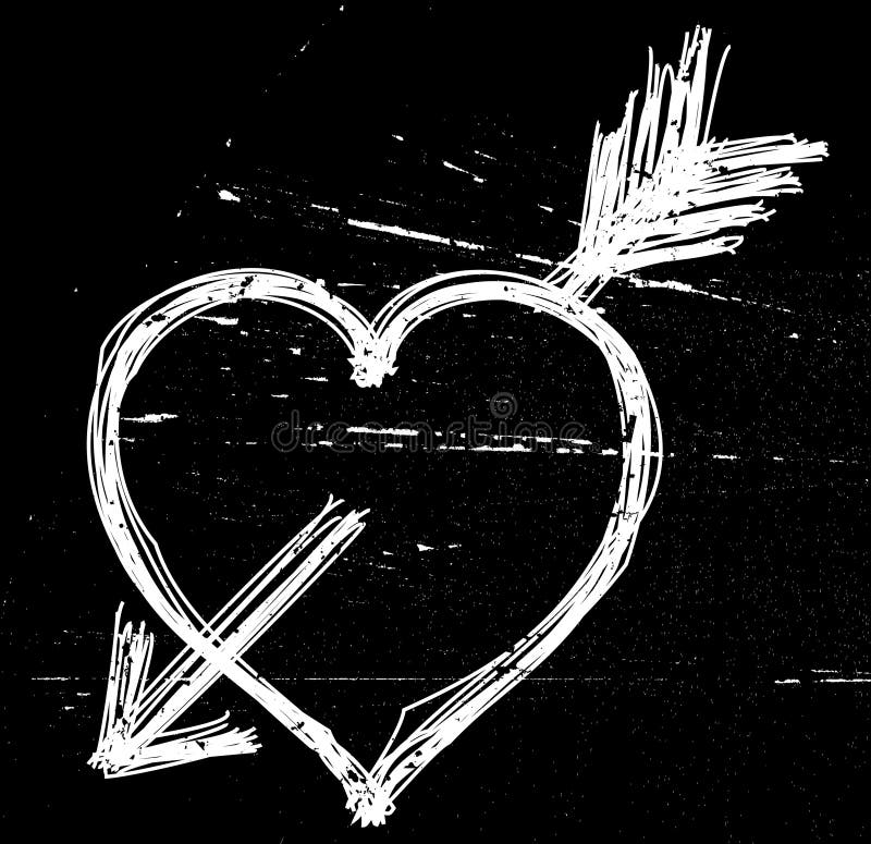 Hart symbool op zwart vector illustratie. Illustration of beeldverhaal ...