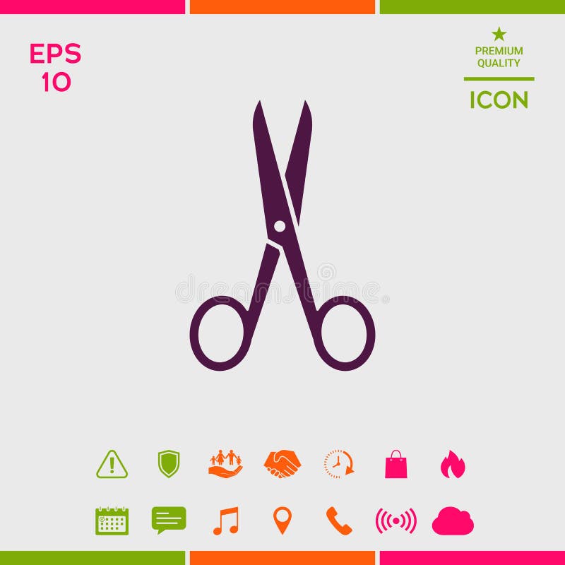 Het Symbool Van Het Schaarpictogram Vector Illustratie - Illustration ...