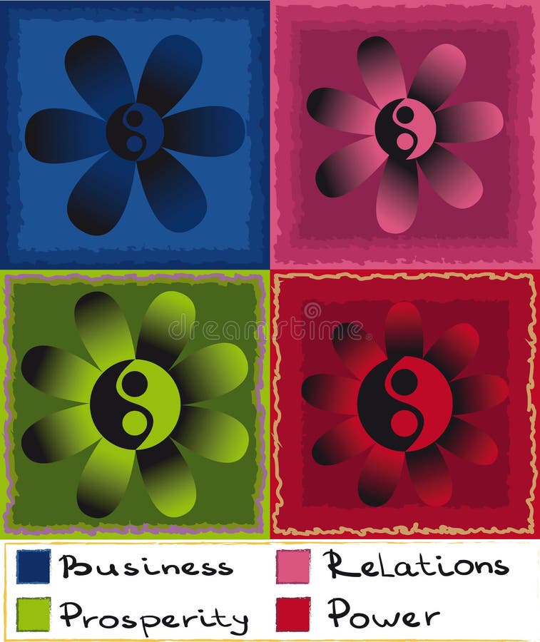 Het Symbool Van Yin Yan & Feng Shui- Vector Illustratie - Illustration ...