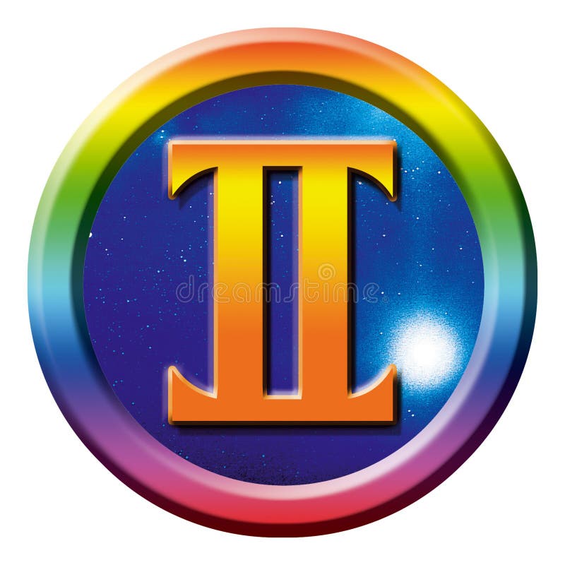 Het Teken Tweeling Van De Astrologie Stock Illustratie - Illustration ...