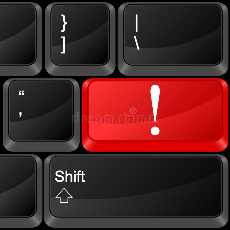 Toetsenbord Met Uitroepteken Stock Illustratie - Illustratie bestaande ...