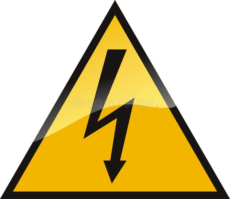 Symbool Voor Hoogspanning, Vectorillustratie, Isoleren Op Wit ...