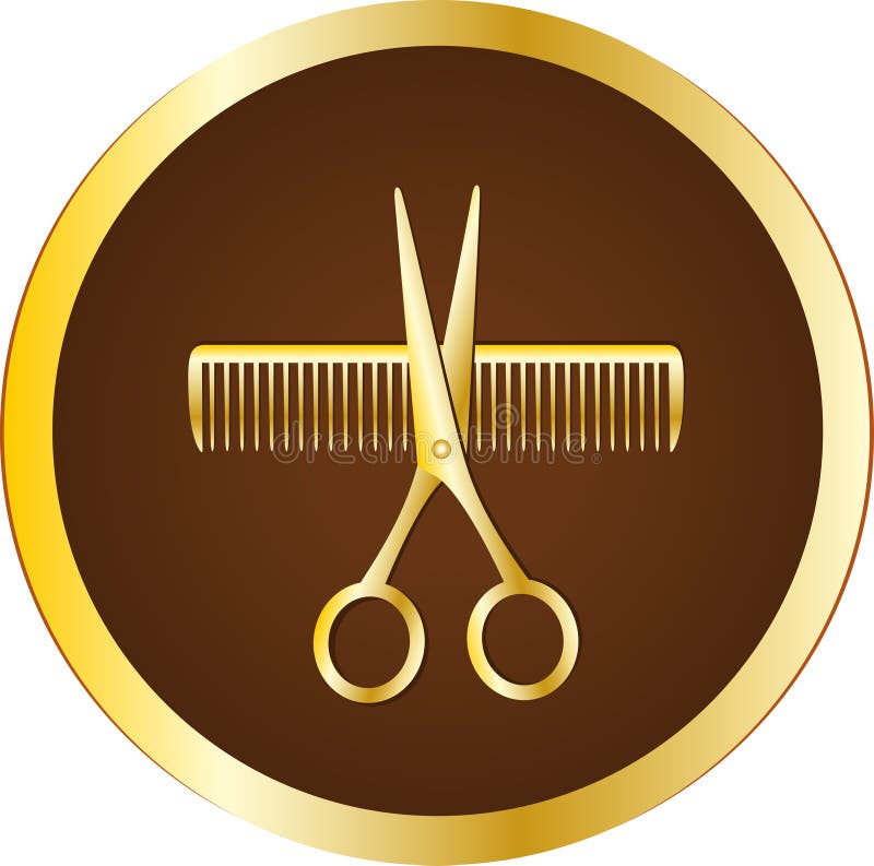 Het Teken Van De Kapper Met Schaar En Kam Vector Illustratie ...