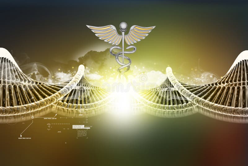 Het Teken Van DNA En Caduceus Stock Illustratie - Illustration of ...