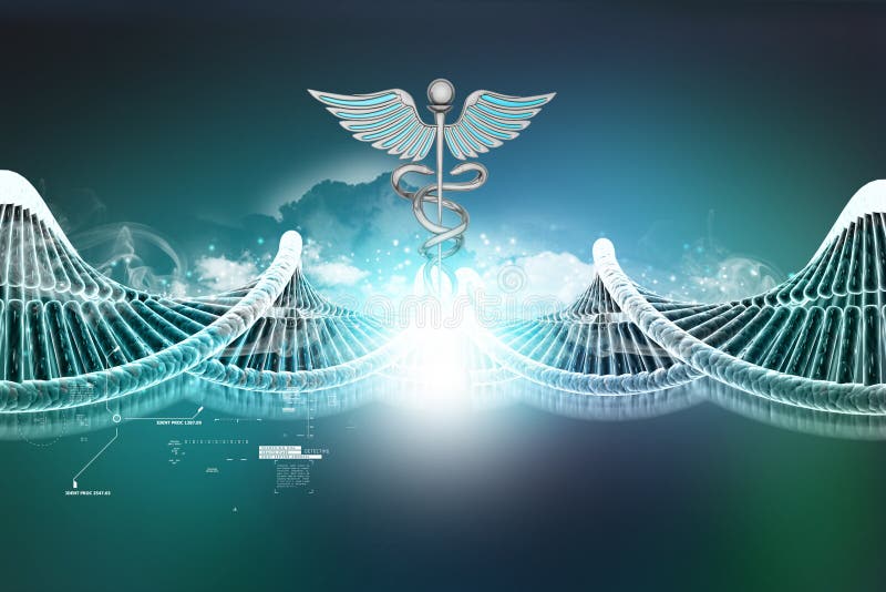 Het Teken Van DNA En Caduceus Stock Illustratie - Illustration of ...