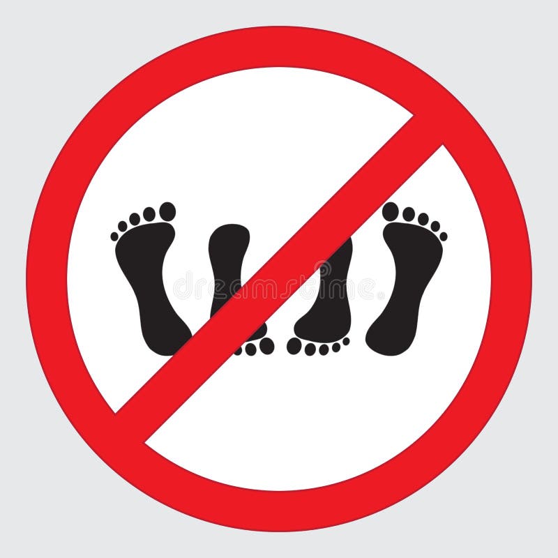 Verbodsbord vector illustratie. Illustration of voet - 12224249