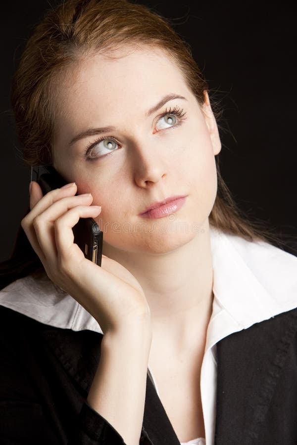 Het Telefoneren Van Onderneemster Stock Afbeelding - Image of ...