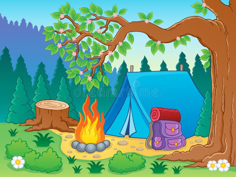 Het Themabeeld 2 Van Het Kamp Vector Illustratie - Illustration of ...