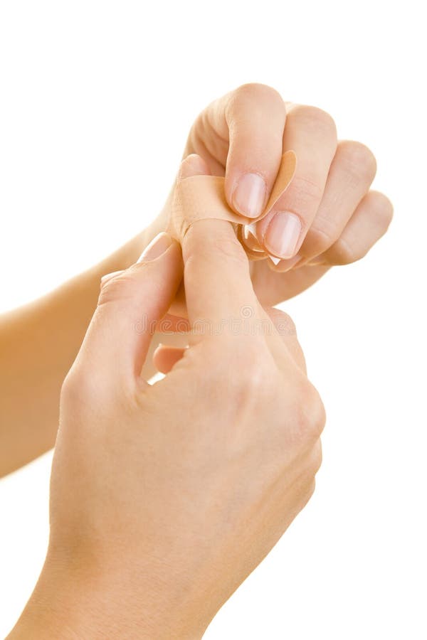 Het Toepassen Van Een Bandhulp Stock Foto - Image of huid, vrouwen: 7397898