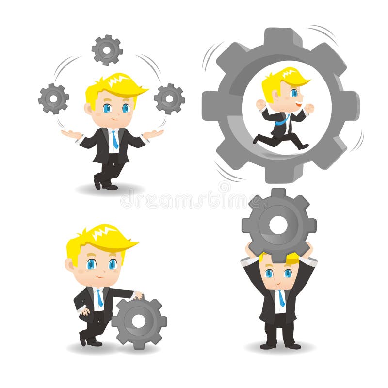 Het Toestel Beeldverhaal Van De Bedrijfsmensengreep Stock Illustratie ...