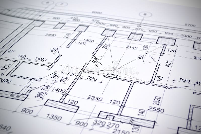 Plannen Van De Bouw Architecturaal Project Het Vloerplan Ontwierp Het ...