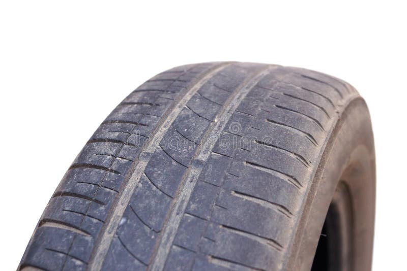 Het Uitgeputte Loopvlak Van De Autoband Stock Afbeelding - Image of ...