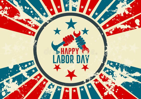 Het Uitstekende Ontwerp Van De Arbeidsdag Vector Illustratie ...