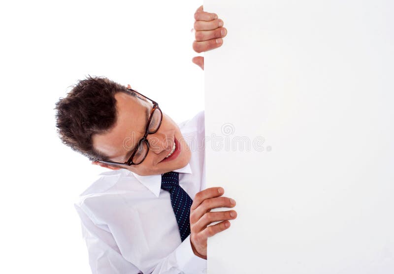 Het Uitvoerende Piepen Van Achter Leeg Uithangbord Stock Afbeelding ...