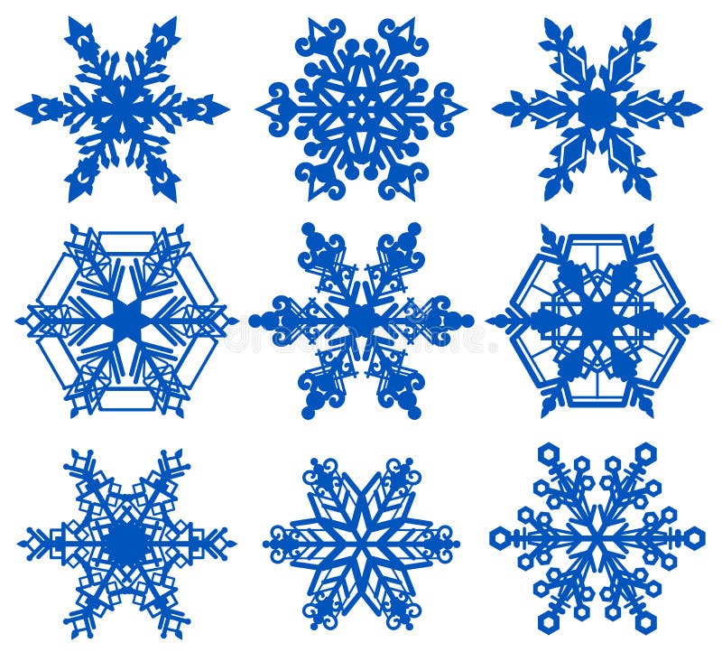 Het Vastgestelde Blauwe Ijs Van Het Sneeuwvlokkristal Vector ...