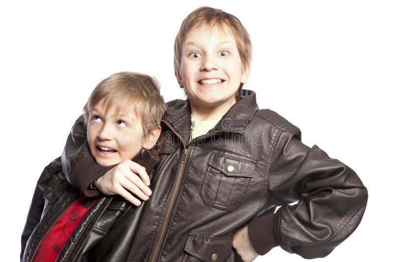 Strijdende broers stock afbeelding. Image of leuk, uitdrukking - 8848241
