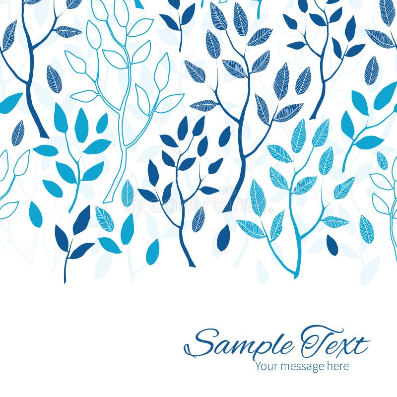 Vector Blauw Bos Horizontale Rand Kaart Template Vector Illustratie ...