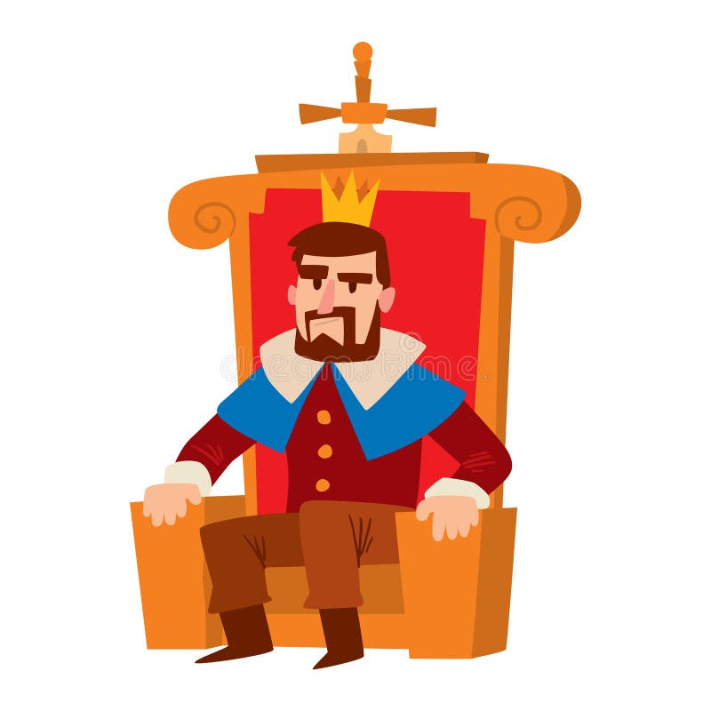 Koning Cartoon Character vector illustratie. Illustration of persoon ...