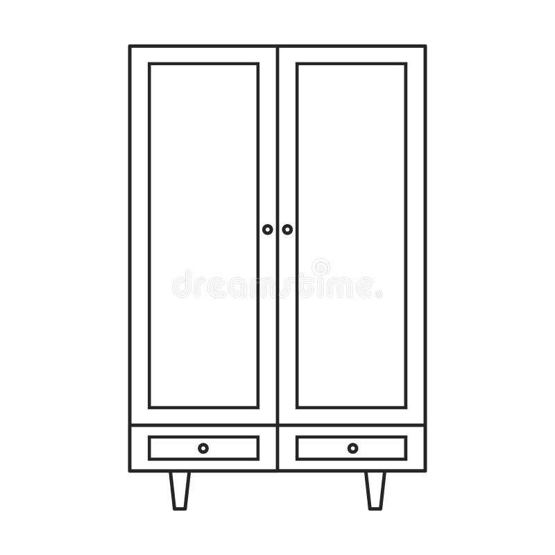 Het Vectorpictogram Van De Kast Van Het Kast-vector-omhulsel ...