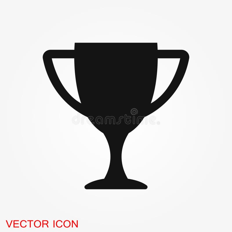 Trofee Silhouette Vectorpictogram Op Witte Achtergrond Flat Vector Trophy Silhouette Ikoon ...