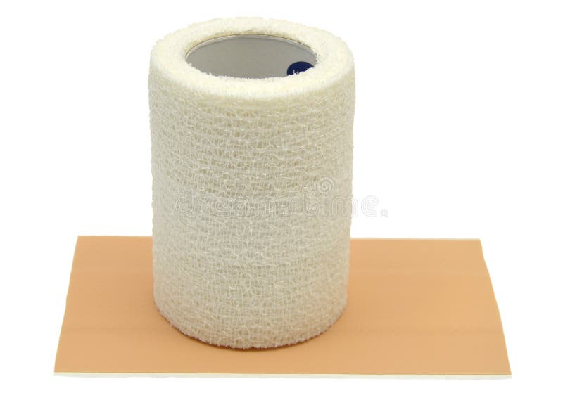 Het Verband Van Het Gaas Bij Het Pleister Stock Afbeelding - Image of ...