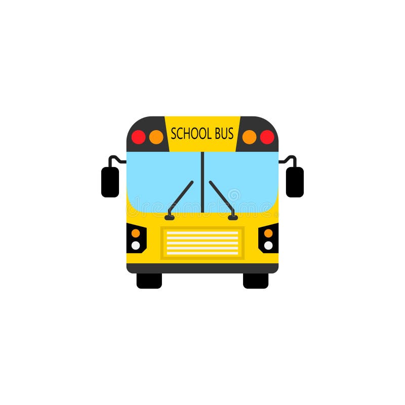 Het Vlakke Pictogram Van De Schoolbus, Studentenvervoer Vector ...